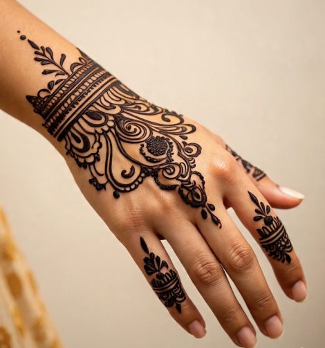 Back Hand Mehndi Design - Simplemehndidesign.in